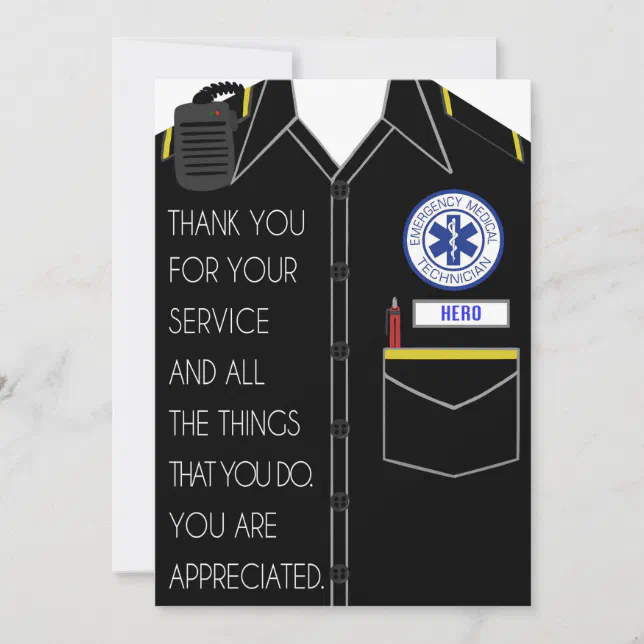 EMT Thank You Card | Zazzle