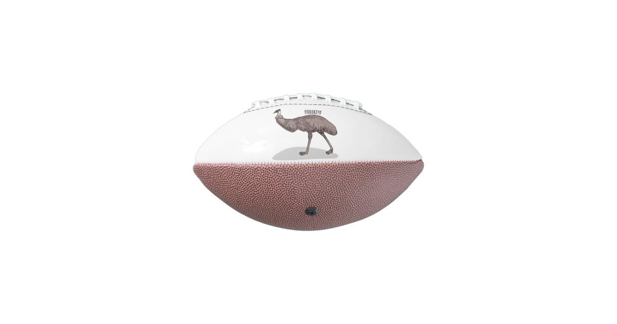 Emu bird cartoon illustration football | Zazzle