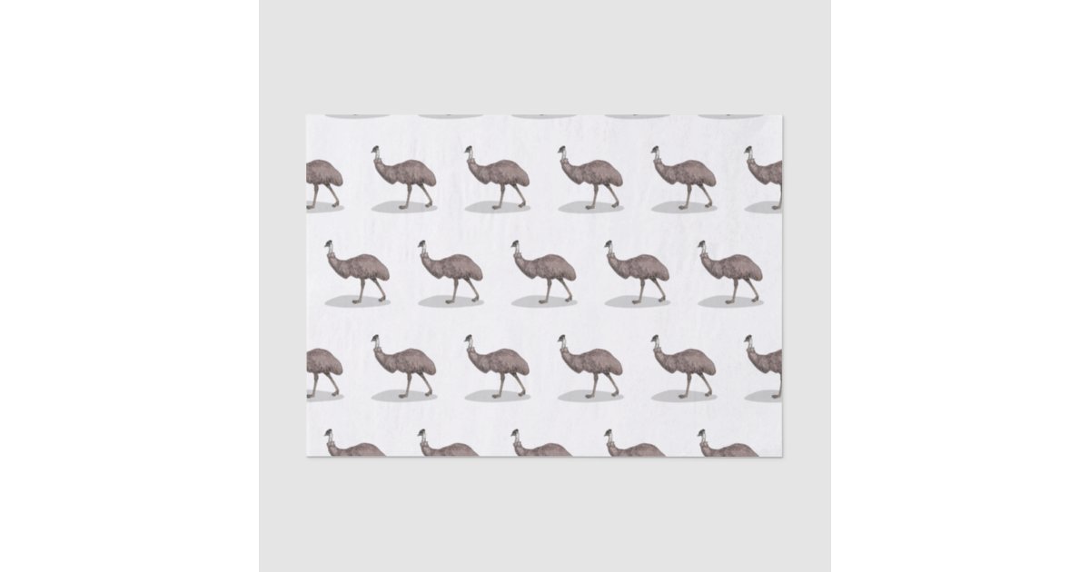 Emu bird cartoon illustration tissue paper | Zazzle