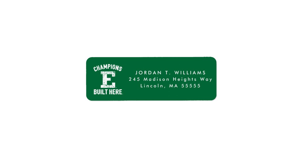 EMU - Champions Built Here Label | Zazzle