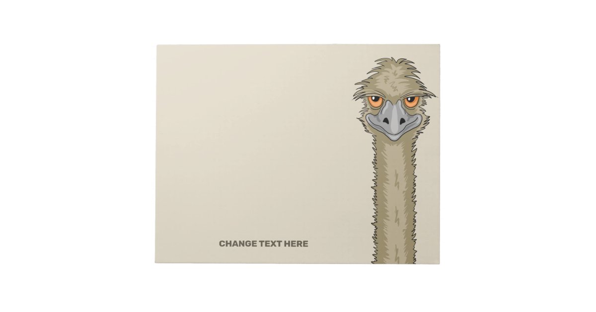Emu Custom Text Rectangular Notepad | Zazzle