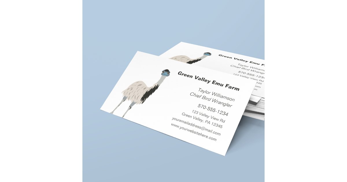 Emu Farm, Emus Themed Business Card | Zazzle