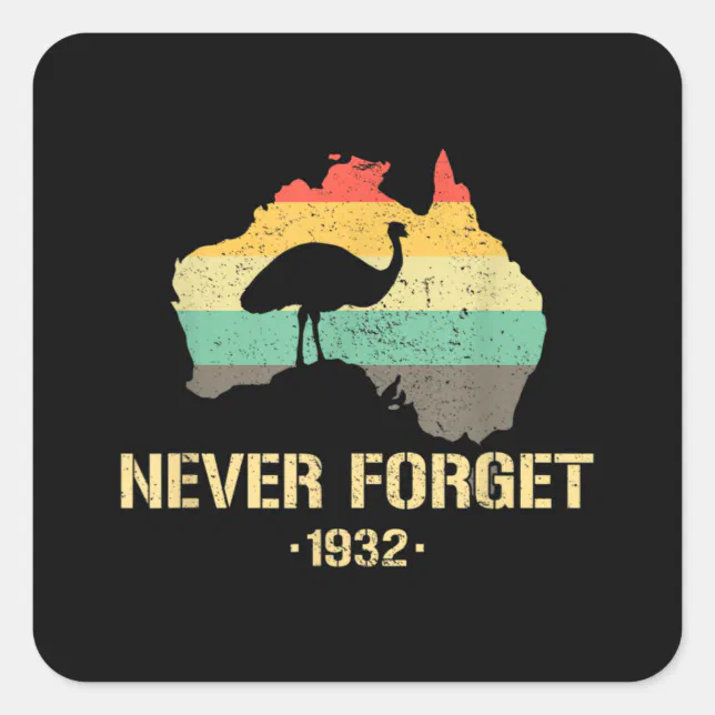 Emu War 1932 Funny Australia History Square Sticker | Zazzle