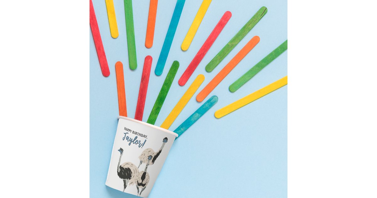 Emus Bird Lovers Personalized Party Paper Cups | Zazzle