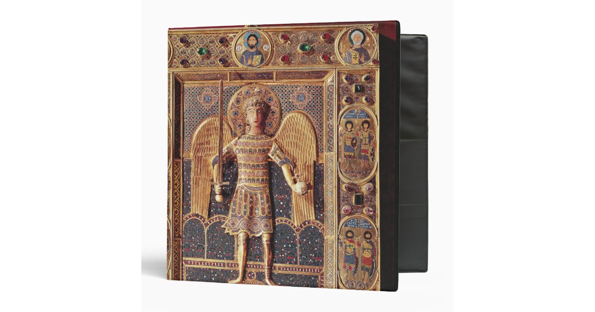 Enamelled plaque depicting the Archangel Michael 3 Ring Binder | Zazzle