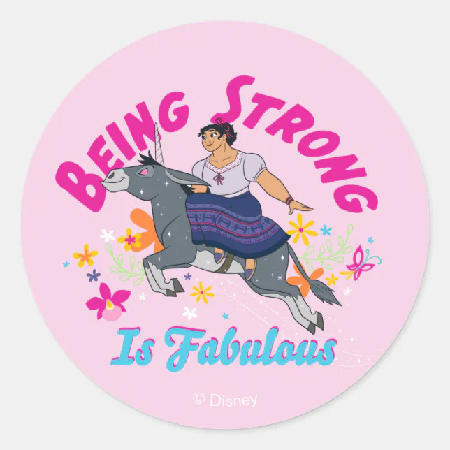 Encanto | Luisa - Being Strong Is Fabulous Classic Round Sticker | Zazzle