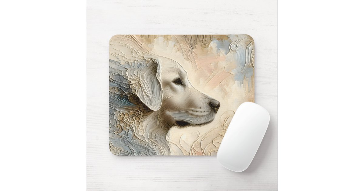 Encaustic Paint Portait of a Golden Retriever Mouse Pad | Zazzle