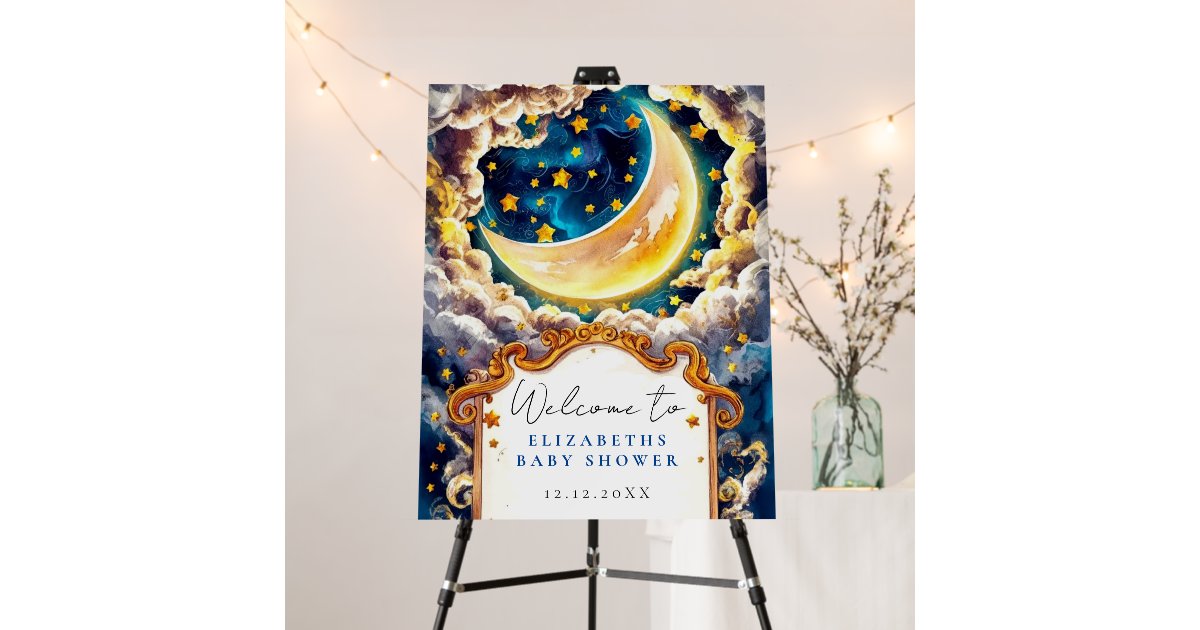 Enchanted Celestial Baby Shower Welcome Sign | Zazzle