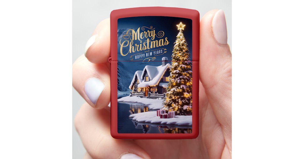 Enchanted Christmas: House and Tree Zippo Lighter | Zazzle