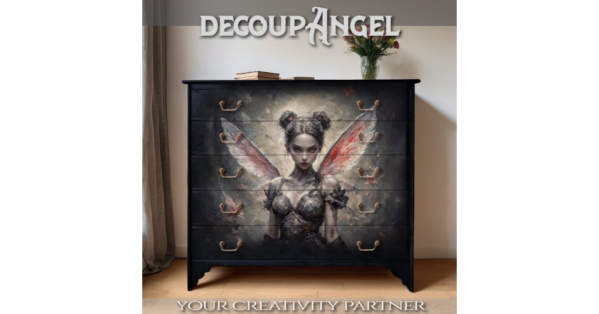 Enchanted Dark Fairy Decoupage Tissue Paper | Zazzle