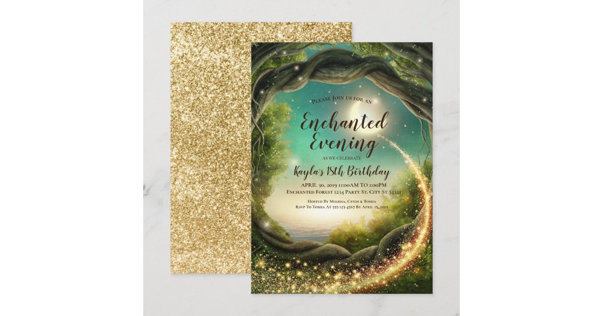 Enchanted Evening, Glitter Invitations | Zazzle