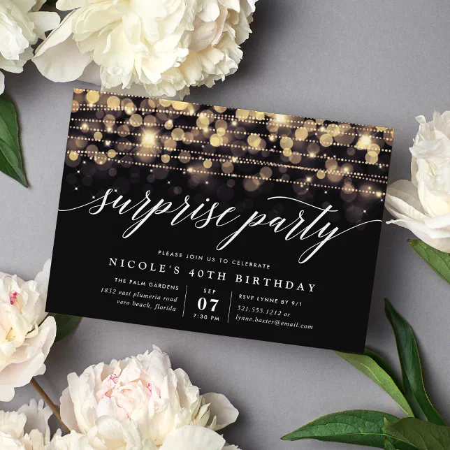 Enchanted Evening Surprise Party Invitation | Zazzle