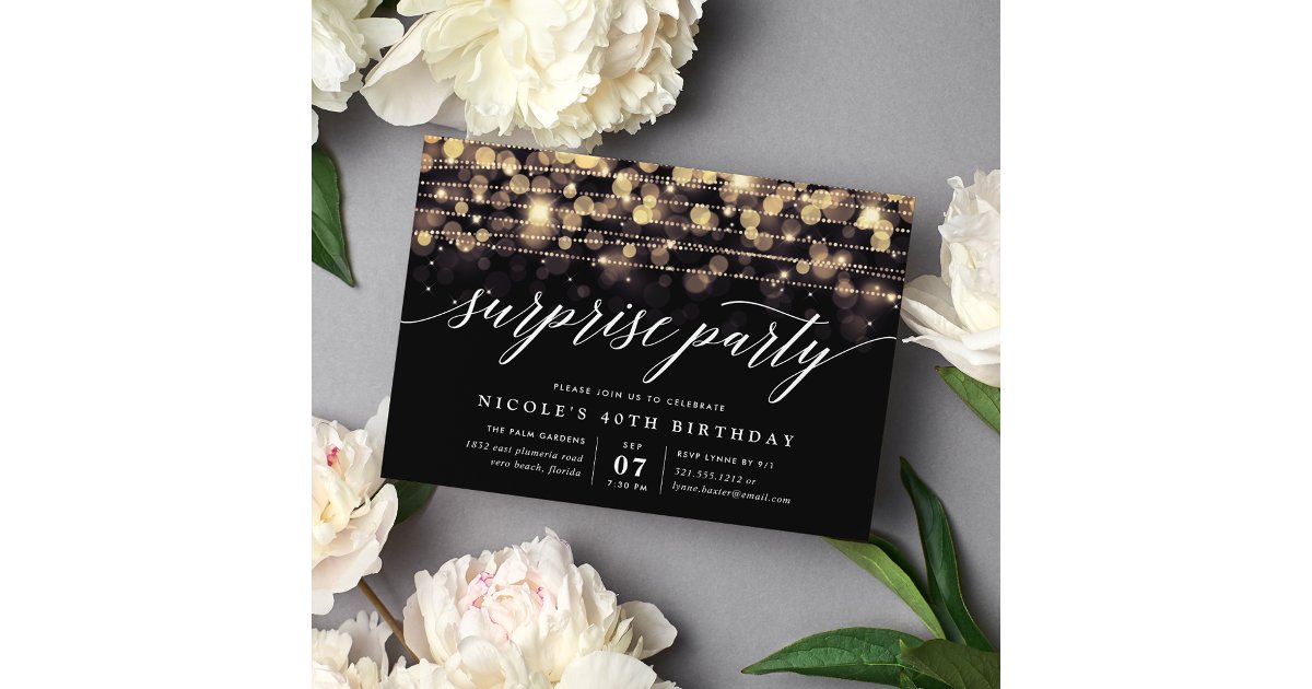 Enchanted Evening Surprise Party Invitation | Zazzle