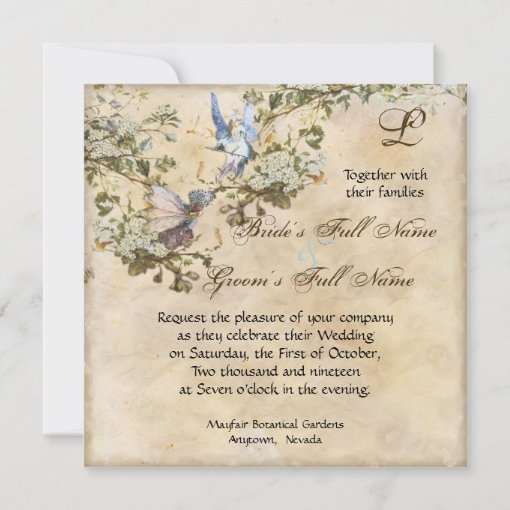 Enchanted Faeries Fairies Floral Vintage Weddings Invitation | Zazzle