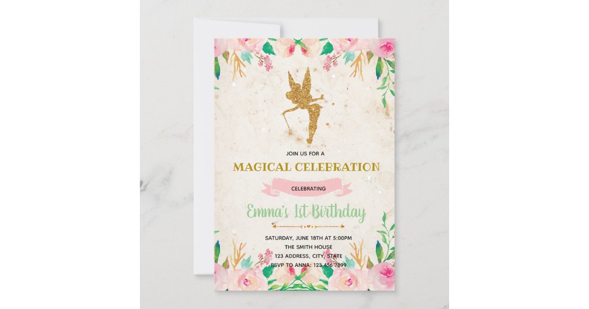 Enchanted fairy birthday invitation | Zazzle