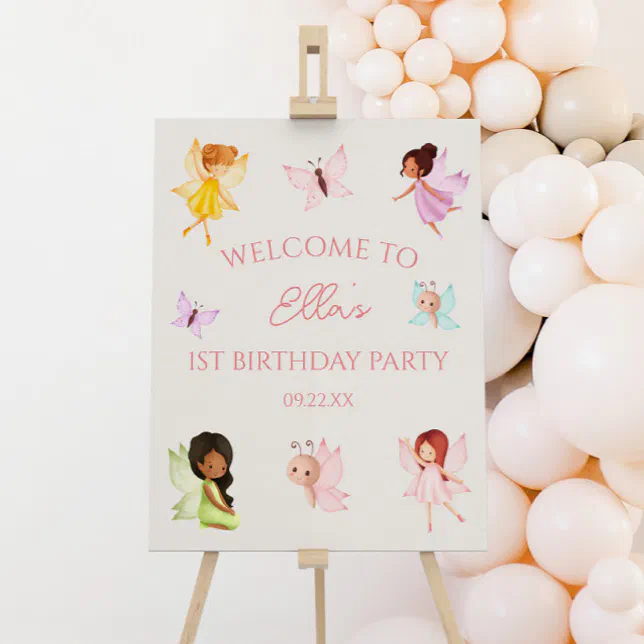Enchanted Fairy Birthday Party Welcome Sign | Zazzle