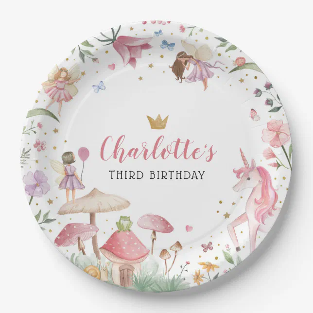 Enchanted Fairy Garden Party Paper Plates | Zazzle