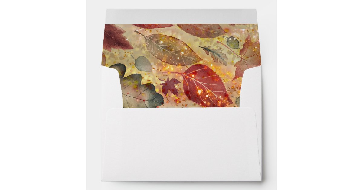 Enchanted Falling Fall Leaves Envelope | Zazzle