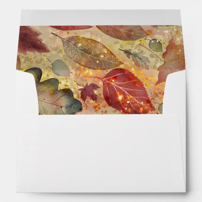Enchanted Falling Fall Leaves Envelope | Zazzle