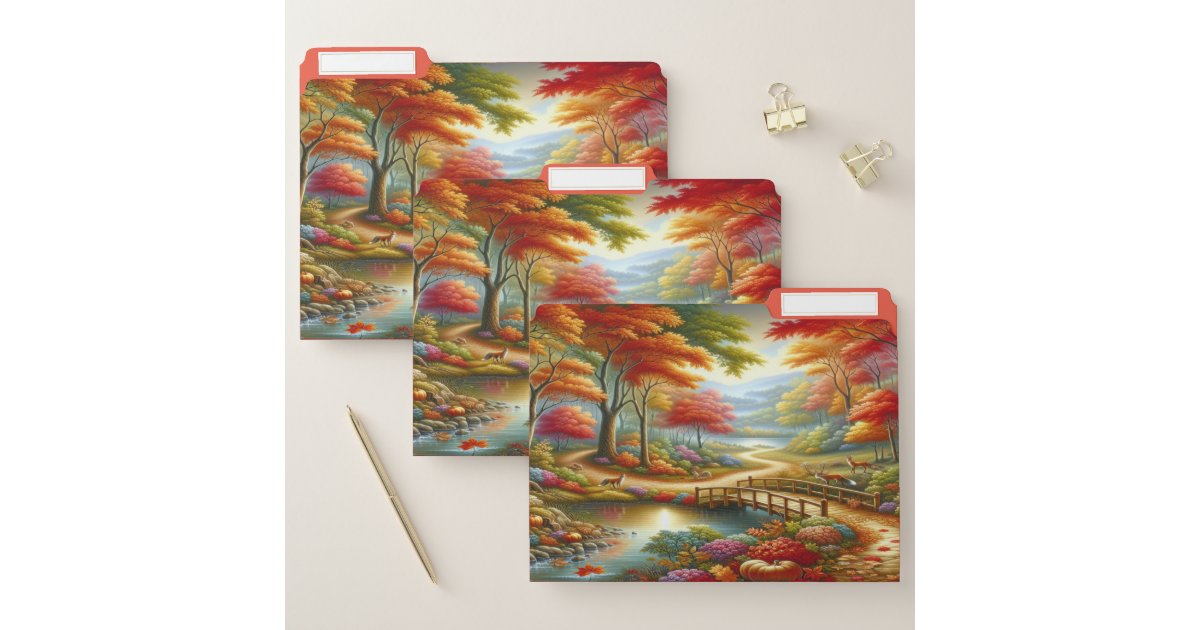 Enchanted Fantasy Autumn Forest Pathway | File Folder | Zazzle