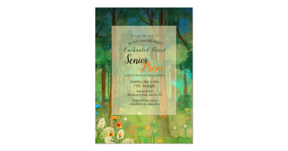 Enchanted Forest 2 Prom Invitations | Zazzle.com