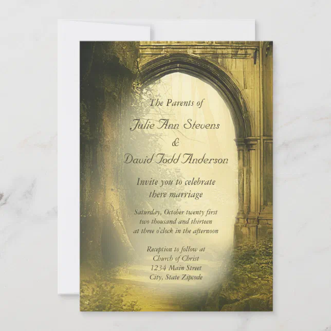 Enchanted Forest Arch Wedding Invitation | Zazzle