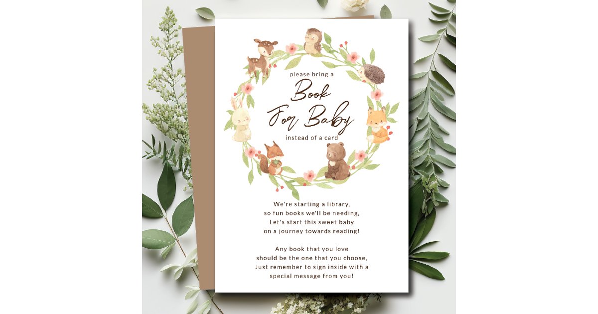 Enchanted Forest Baby Book Card | Zazzle