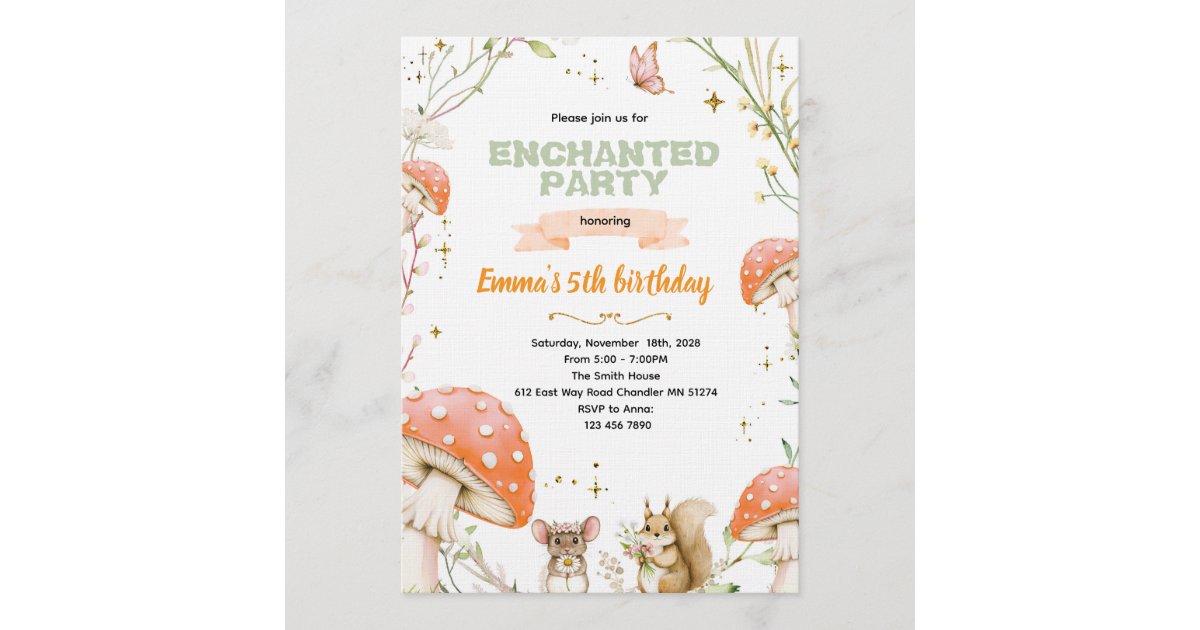 Enchanted Forest Birthday Invitation | Zazzle