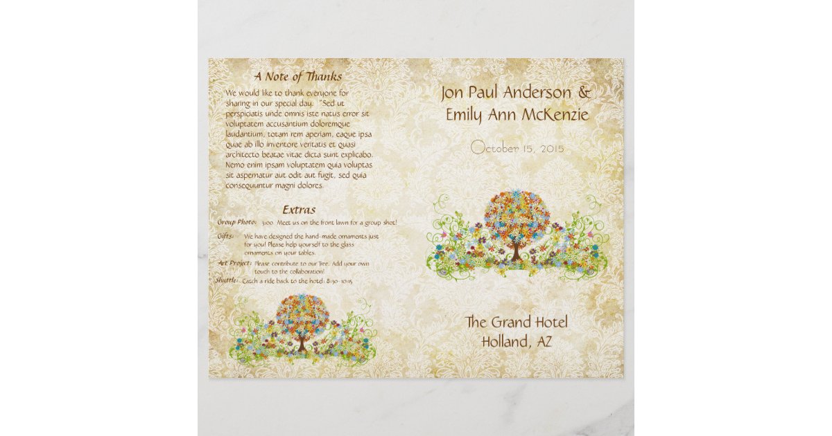 Enchanted Forest Circle of Love Wedding Program | Zazzle