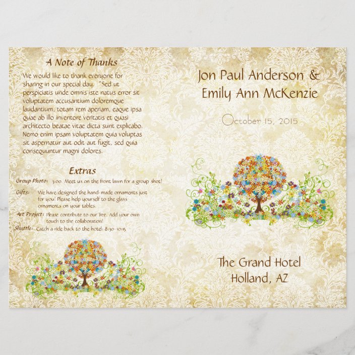 Enchanted Forest Circle of Love Wedding Program | Zazzle.com