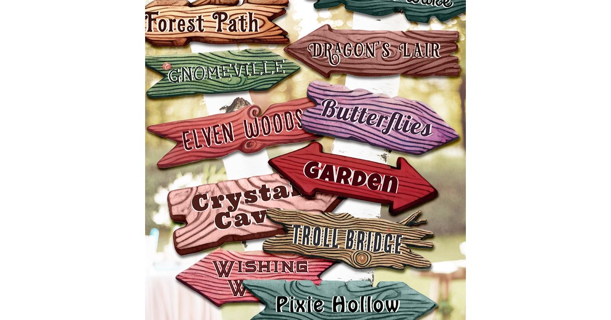 Enchanted Forest Directional Sign DIY Party Prop | Zazzle