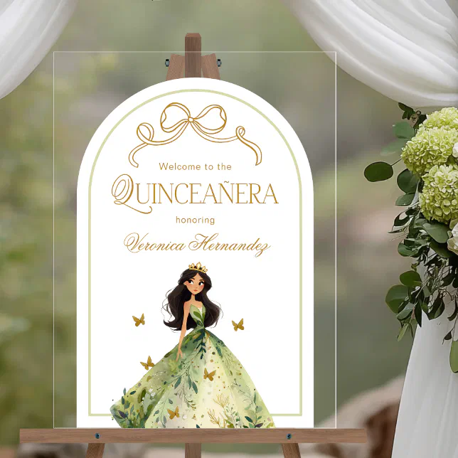 Enchanted Forest Elegant Quinceanera Welcome Sign | Zazzle
