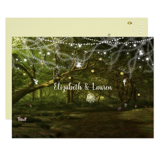 Enchanted Forest, Fairies, String Lights Wedding Invitation | Zazzle.com