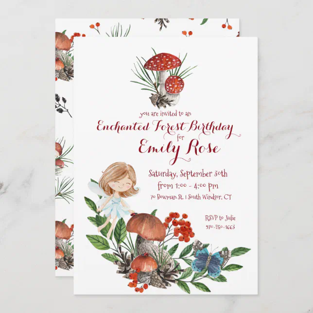 Enchanted Forest Fairy Birthday Invitation | Zazzle
