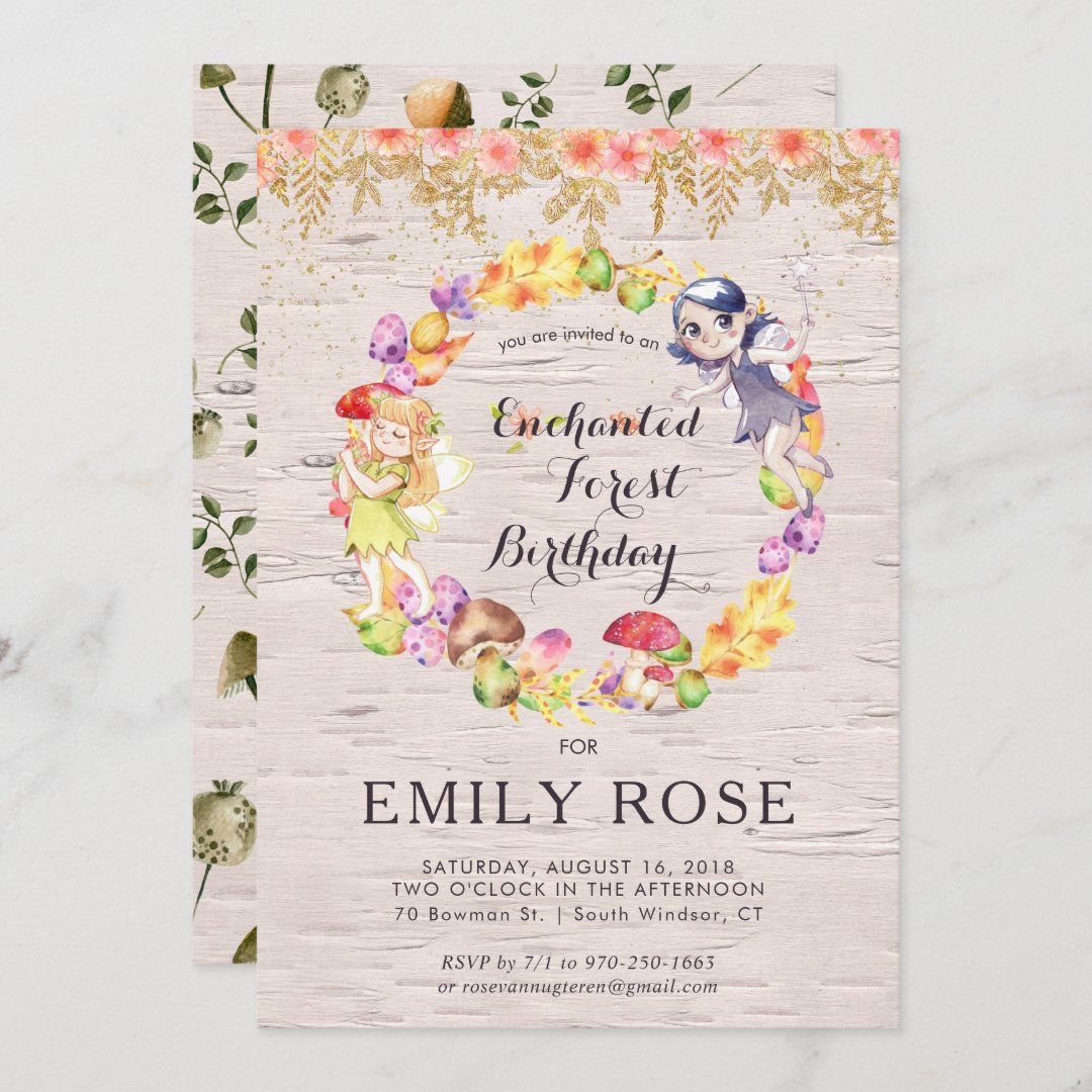 Enchanted Forest Fairy Birthday Invitation | Zazzle