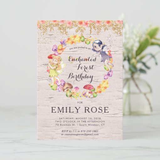 Enchanted Forest Fairy Birthday Invitation | Zazzle