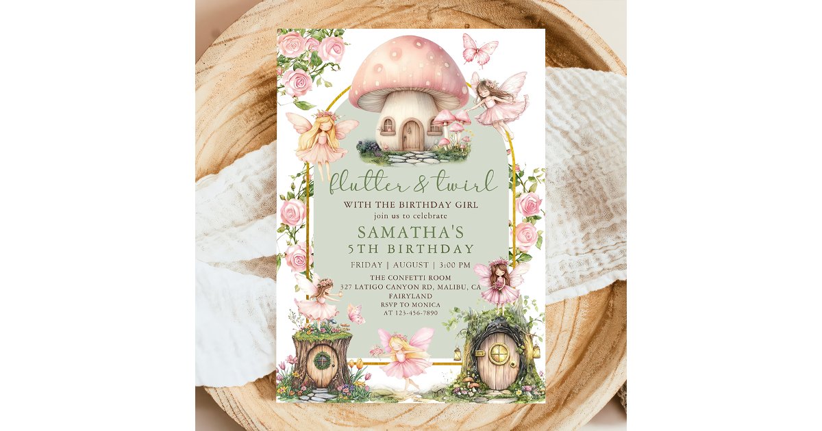 Enchanted Forest Fairy Birthday Invitation | Zazzle