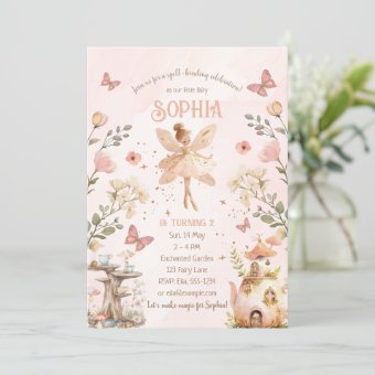 Enchanted Forest Fairy Birthday Invitation Card | Zazzle