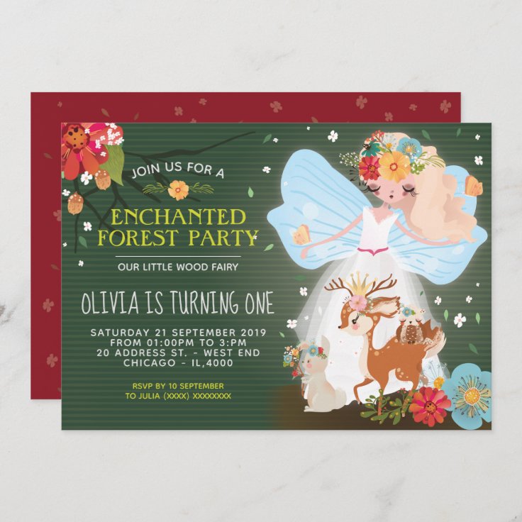 Enchanted Forest Fairy Birthday Party Invitation | Zazzle