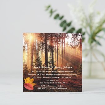 Enchanted Forest Fall Post or After Wedding Invite | Zazzle