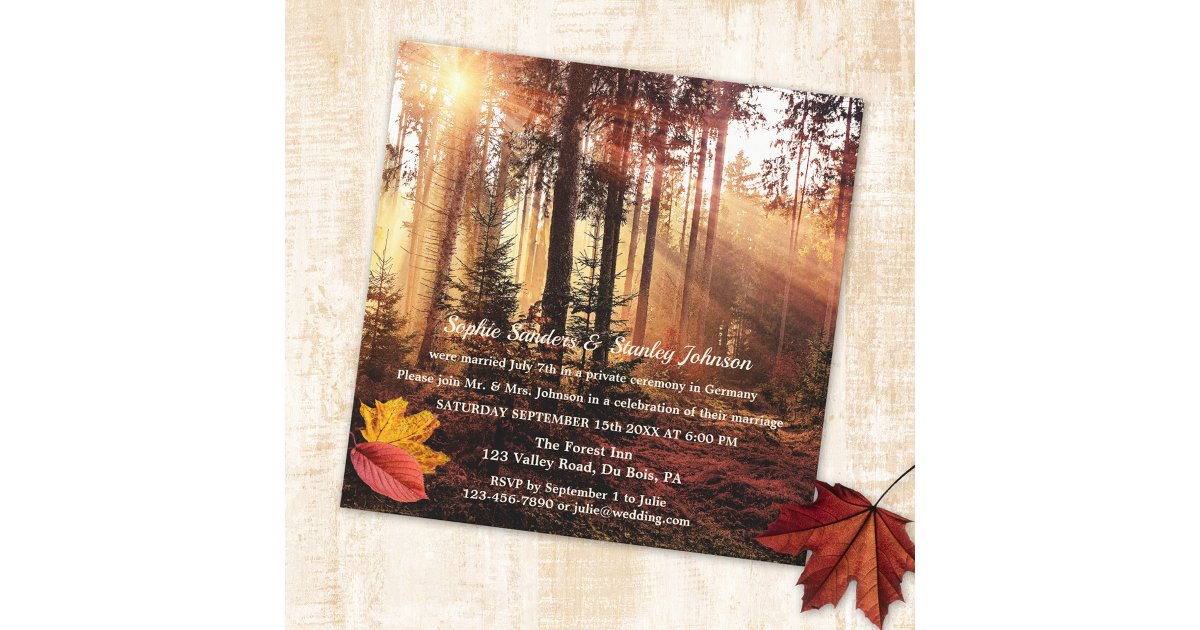 Enchanted Forest Fall Post or After Wedding Invite | Zazzle