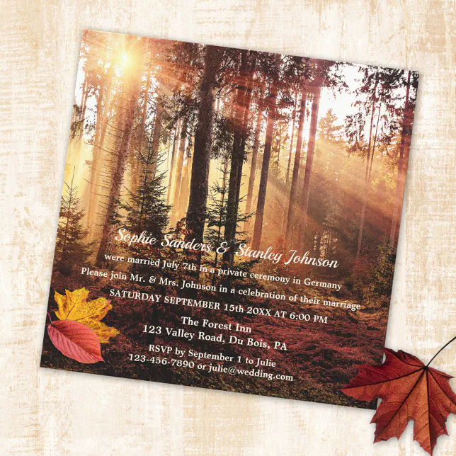 Enchanted Forest Fall Post or After Wedding Invite | Zazzle
