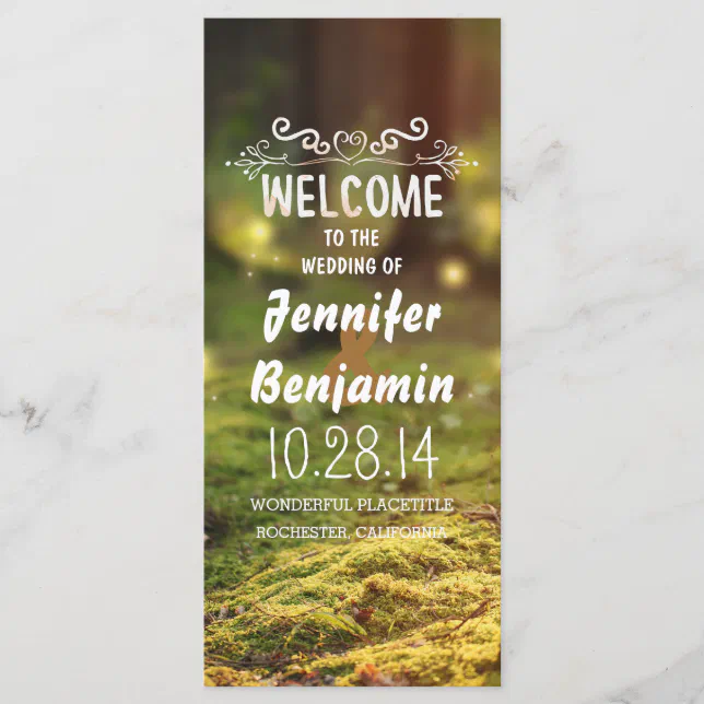 enchanted forest fireflies wedding programs | Zazzle