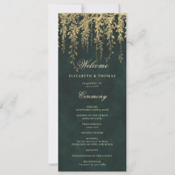 Enchanted Forest Gold Vine Elegant Wedding Program | Zazzle