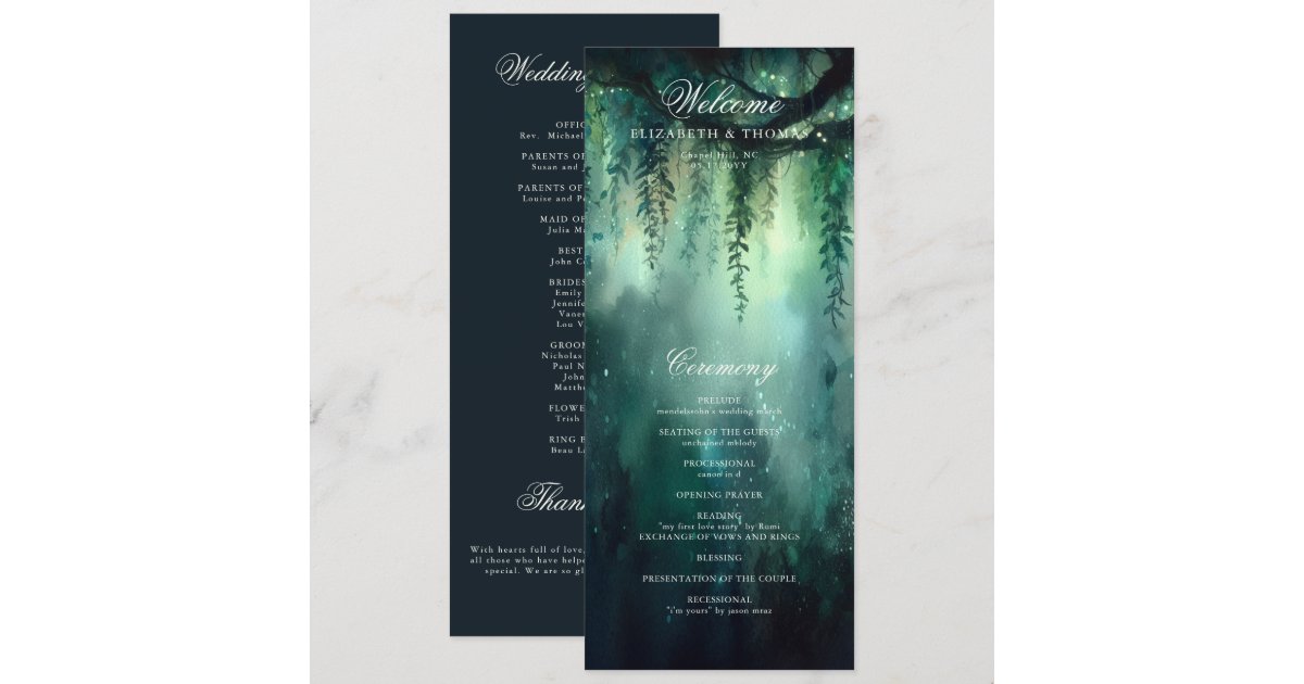 Enchanted Forest Magical Elegant Wedding Program | Zazzle