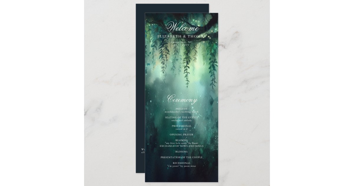 Enchanted Forest Magical Elegant Wedding Program | Zazzle