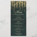 Enchanted Forest Magical Gold Foliage Wedding Menu | Zazzle