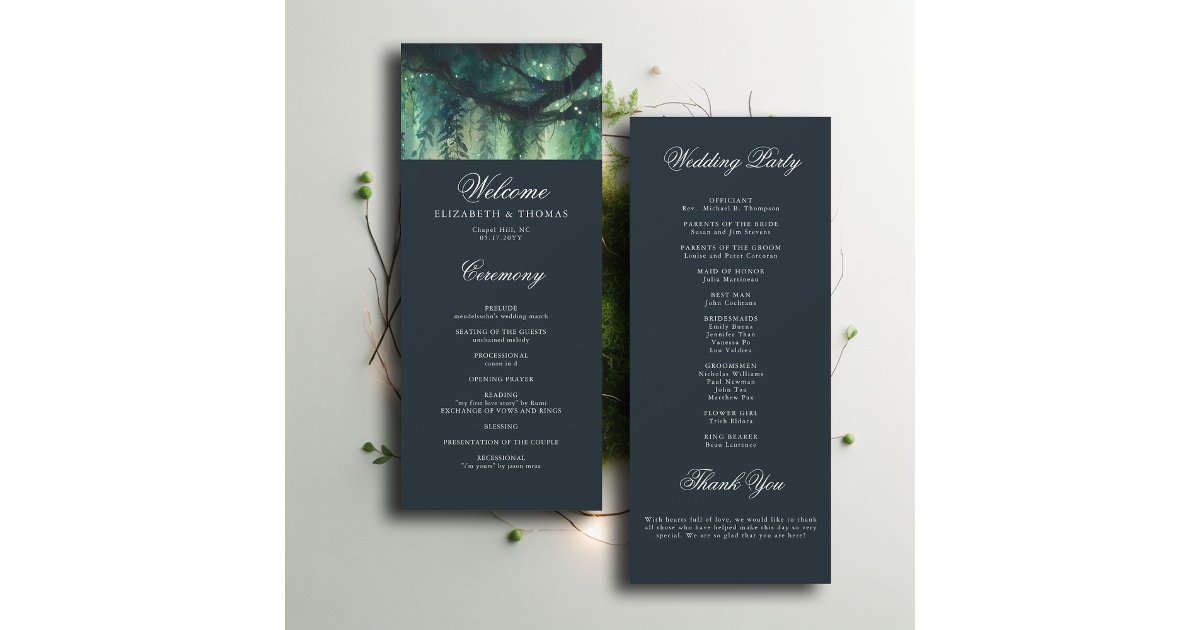 Enchanted Forest Magical Vines Wedding Program | Zazzle
