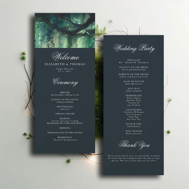 Enchanted Forest Magical Vines Wedding Program | Zazzle
