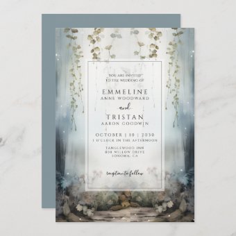 Enchanted Forest Mist Fantasy Wedding Invitation | Zazzle
